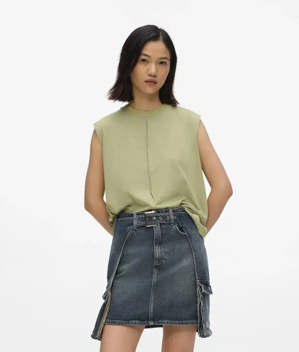 KL JEANS Jeans Sleeveless Seam Detail Top - Tea
