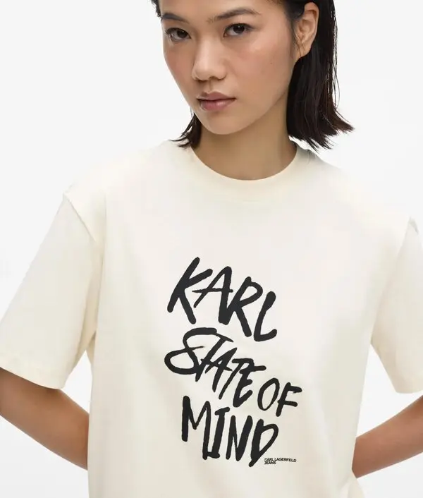 Karl Lagerfeld Karl Quote T-shirt Dress - Egret
