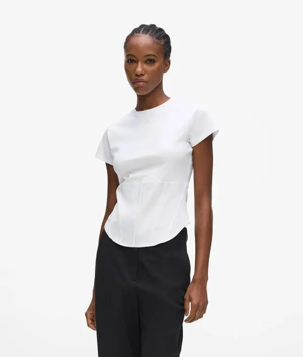 Karl Lagerfeld Corset T-shirt - White