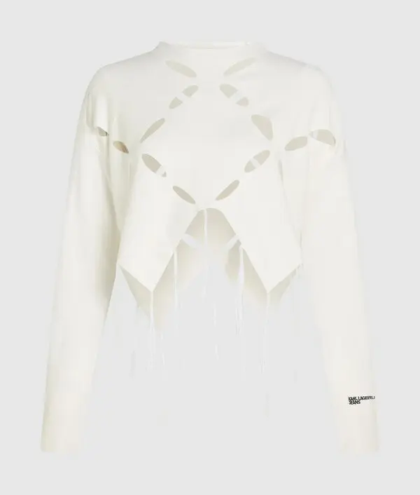 KL JEANS Jeans Knitted Cut-out Argyle Top