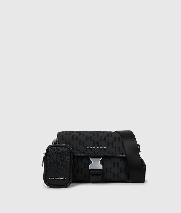 Karl Lagerfeld K/monogram Jacquard Messenger Bag - Black