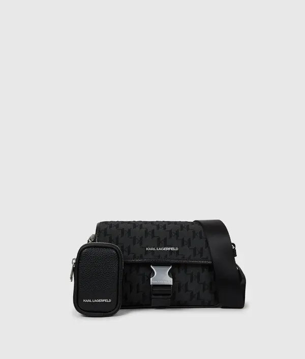 Karl Lagerfeld K/monogram Jacquard Messenger Bag - Black