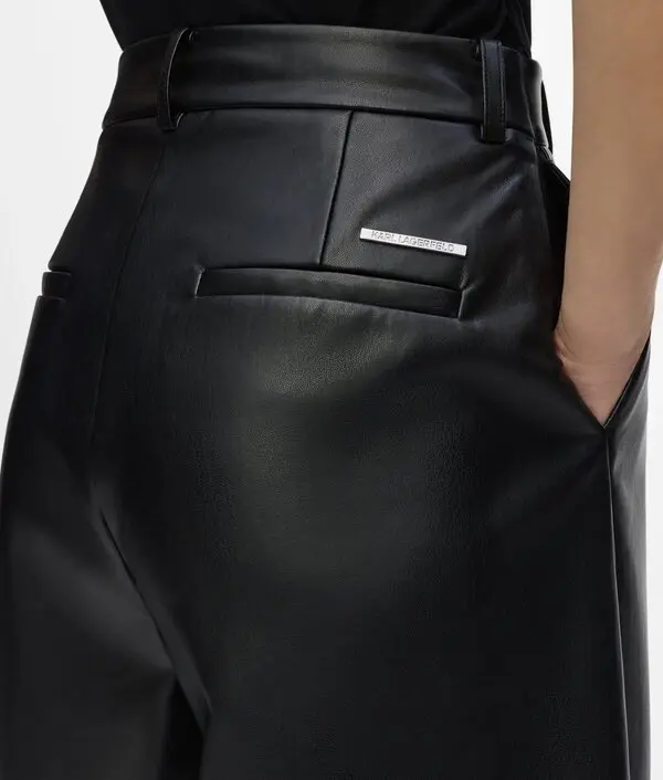 Karl Lagerfeld Faux Leather Barrel-leg Pants