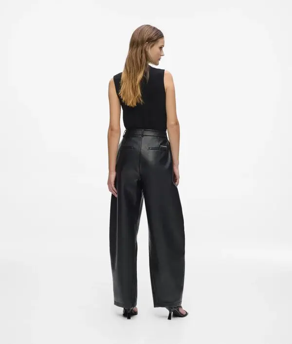 Karl Lagerfeld Faux Leather Barrel-leg Pants