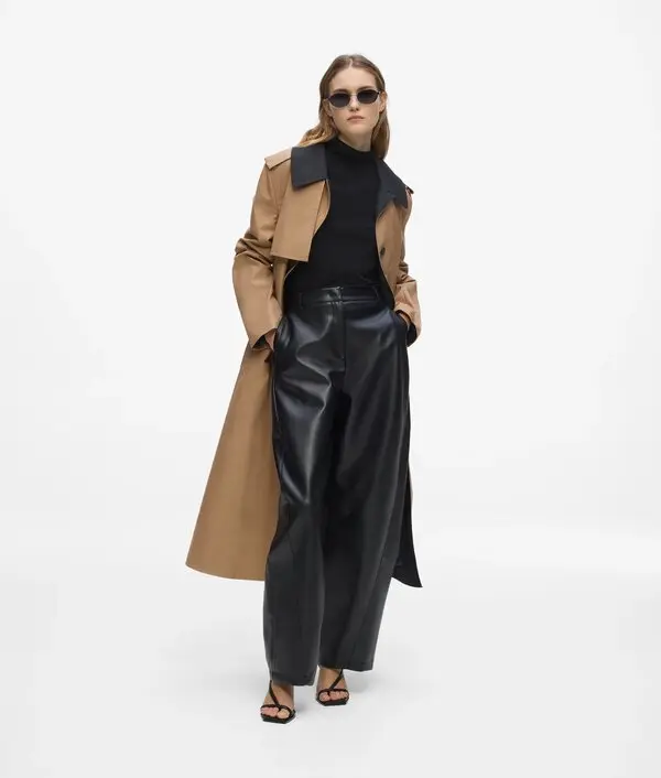 Karl Lagerfeld Faux Leather Barrel-leg Pants