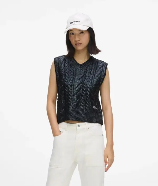 KL JEANS Jeans Cropped Cable Knit Vest