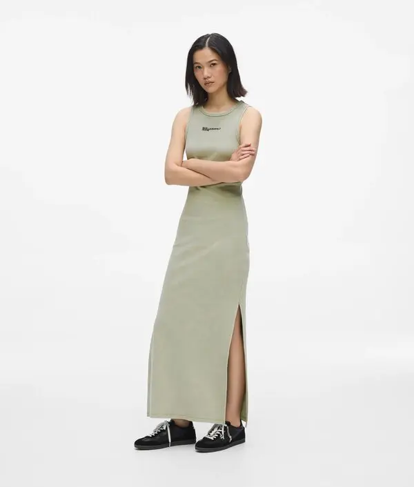 KL JEANS Jeans Washed Ribbed Tank Maxi Dress With Side Slits
