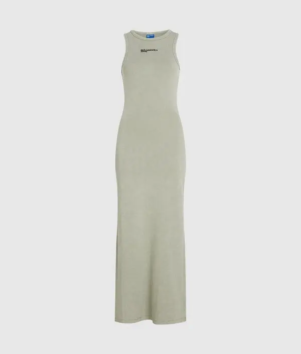 KL JEANS Jeans Washed Ribbed Tank Maxi Dress With Side Slits
