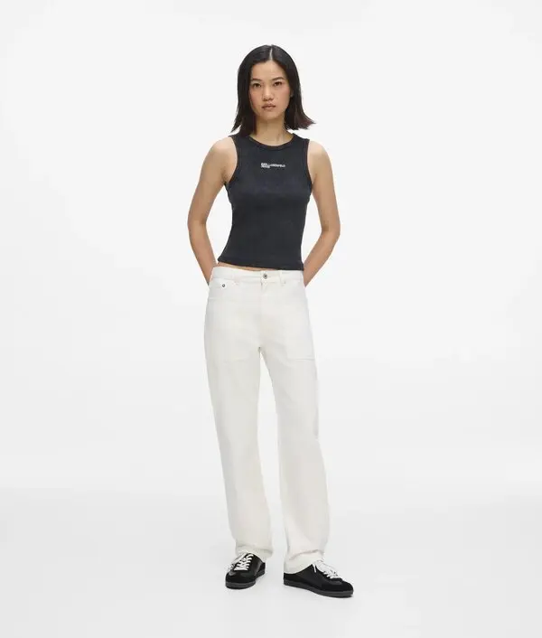 Karl Lagerfeld Straight Leg Jeans - White
