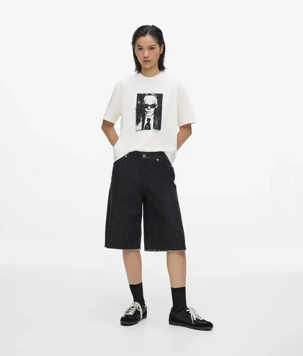 KL JEANS Regular Fit Karl Portrait T-shirt - Egret
