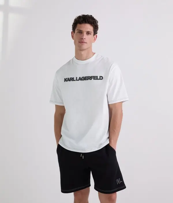 Karl Lagerfeld Contrast Stitch T-shirt - White