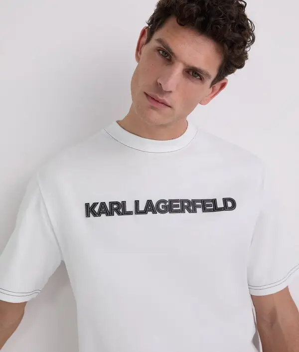 Karl Lagerfeld Contrast Stitch T-shirt - White