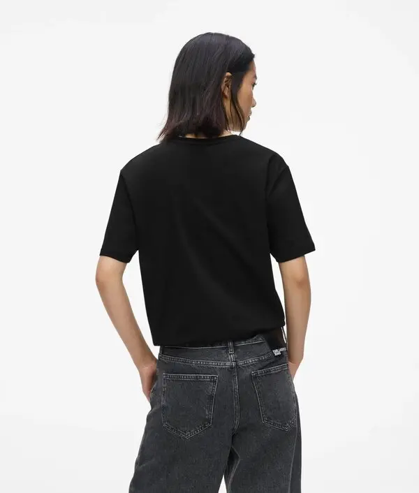 KL JEANS Jeans Tie Detail T-shirt Organic Cotton - Black