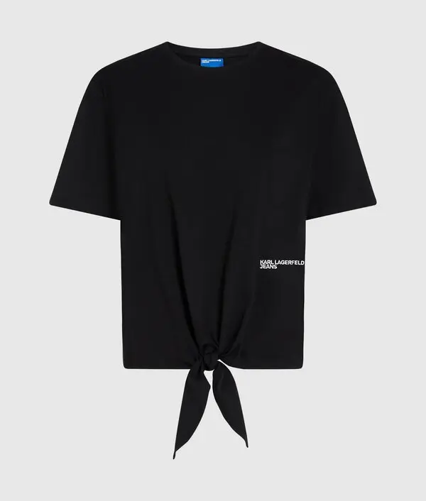 KL JEANS Jeans Tie Detail T-shirt Organic Cotton - Black