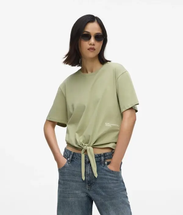 KL JEANS Regular Fit Tie Detail T-shirt - Tea