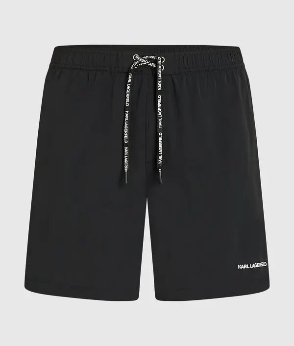 Karl Lagerfeld Stretch Polyamide Medium-length Boardshorts - Black