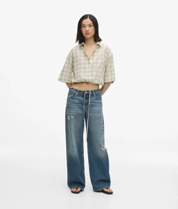 KL JEANS Jeans Distressed Relaxed Fit Mid-rise Jeans - Visual Washed Blue