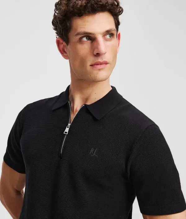 Karl Lagerfeld Zip-up Polo Shirt
