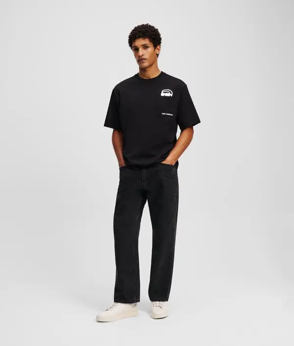 Karl Lagerfeld Ikon Peek-a-boo Pocket T-shirt - Black