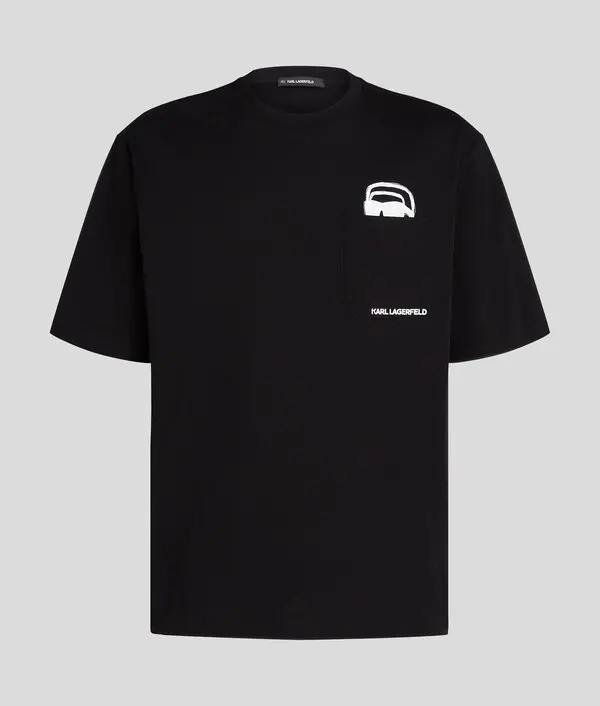 Karl Lagerfeld Ikon Peek-a-boo Pocket T-shirt - Black