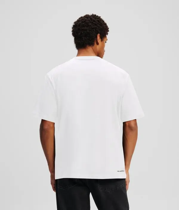 Karl Lagerfeld Ikon Peek-a-boo Pocket T-shirt - White