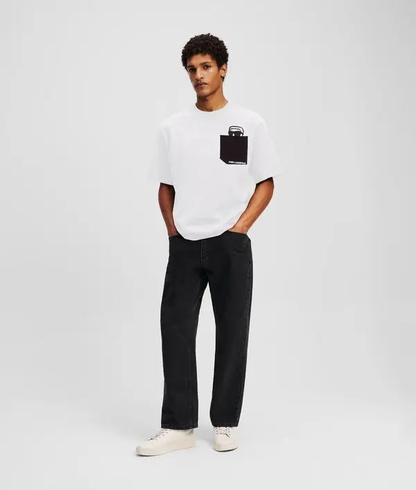 Karl Lagerfeld Ikon Peek-a-boo Pocket T-shirt - White