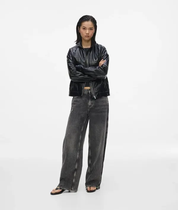 KL JEANS Jeans Croco-effect Faux Leather Bomber Jacket