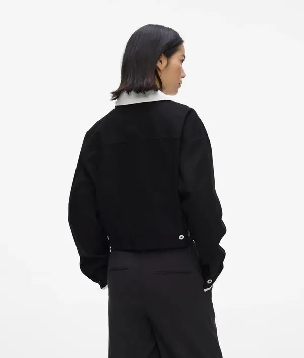 KL JEANS Jeans Cropped Black And White Canvas Jacket