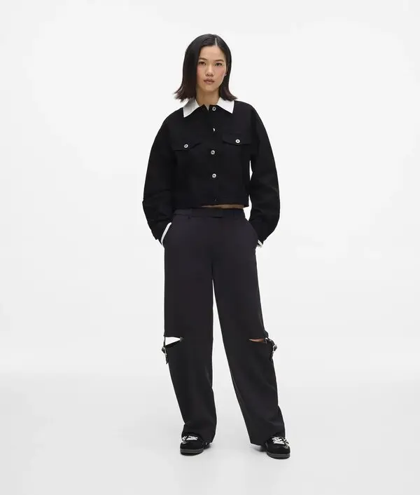 KL JEANS Jeans Cropped Black And White Canvas Jacket