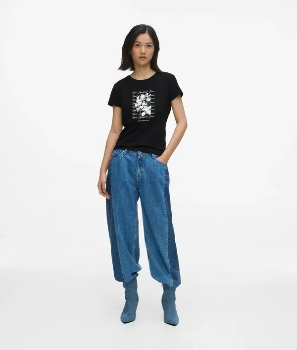 KL JEANS Jeans Slim Fit Flocked Floral T-shirt