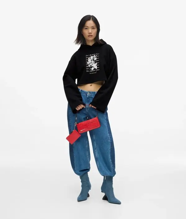 KL JEANS Jeans Cropped Flocked Floral Hoodie