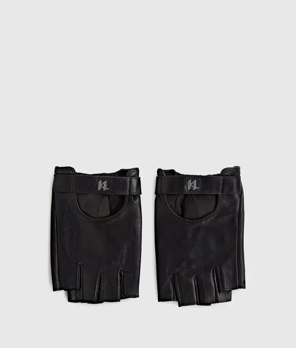 Karl Lagerfeld K/monogram Fingerless Gloves - Black