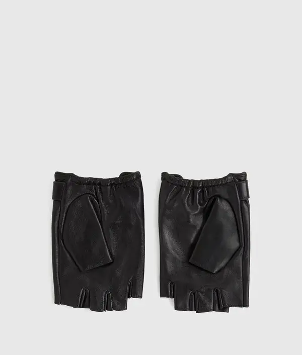 Karl Lagerfeld K/monogram Fingerless Leather Gloves
