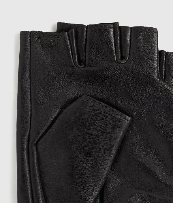 Karl Lagerfeld K/monogram Fingerless Leather Gloves