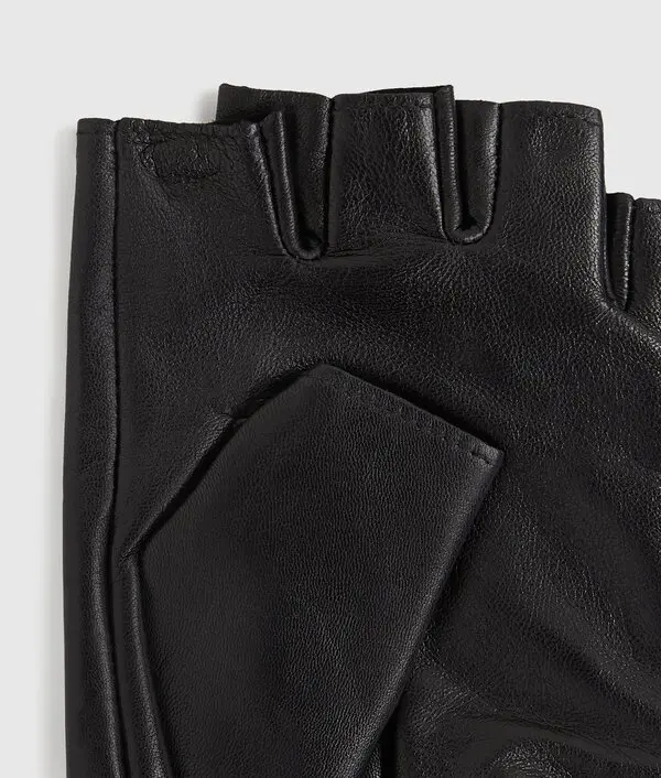 Karl Lagerfeld K/monogram Fingerless Leather Gloves