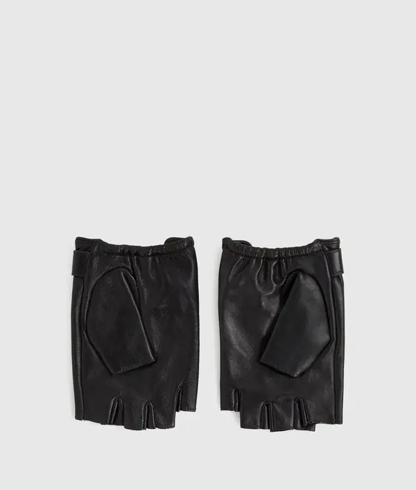 Karl Lagerfeld K/monogram Fingerless Leather Gloves