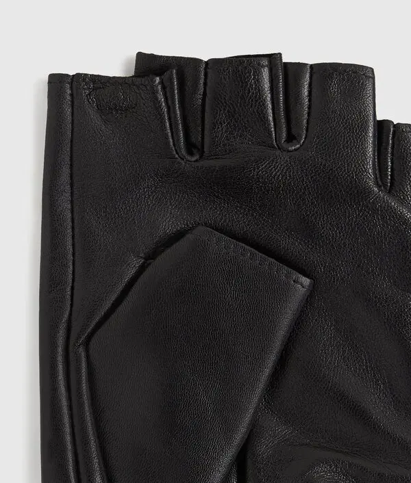 Karl Lagerfeld K/monogram Fingerless Leather Gloves