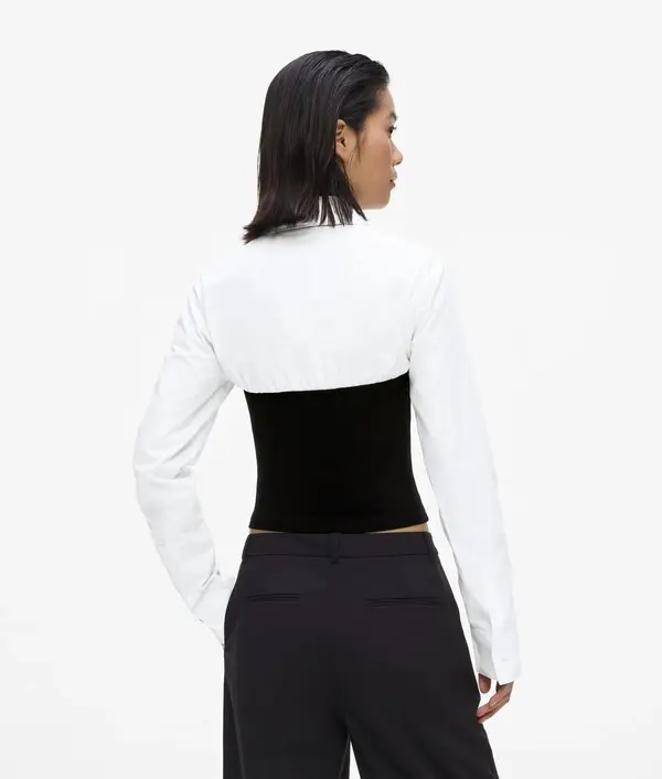 Karl Lagerfeld Corset Detail Poplin Shirt