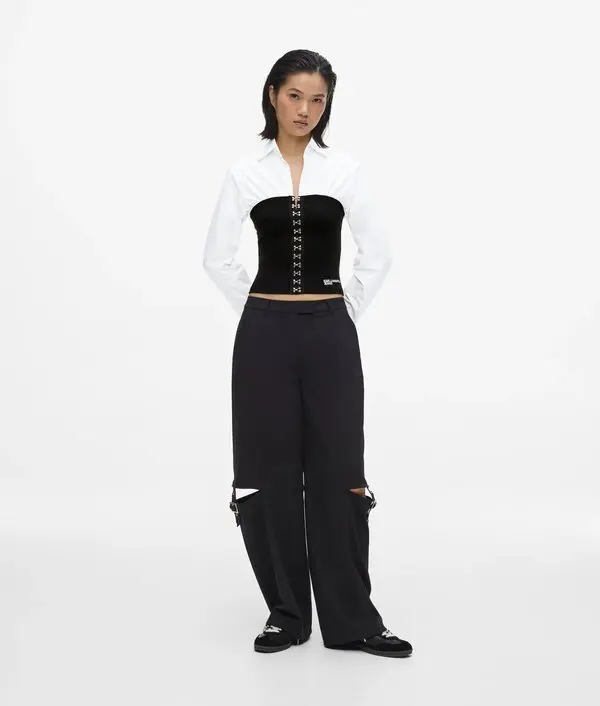 Karl Lagerfeld Corset Detail Poplin Shirt