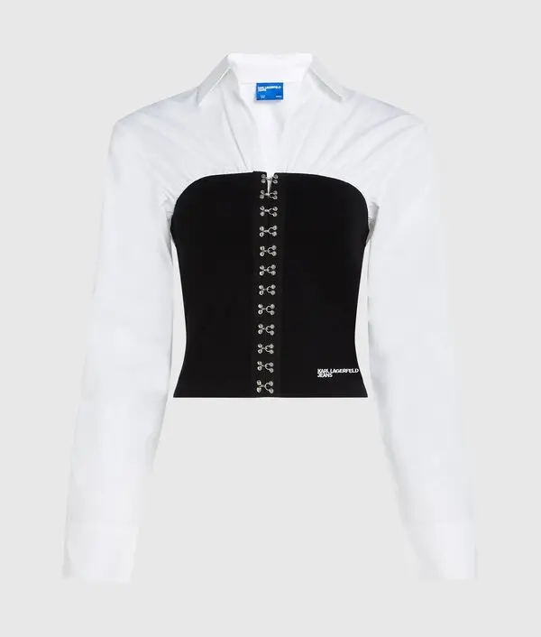 Karl Lagerfeld Corset Detail Poplin Shirt