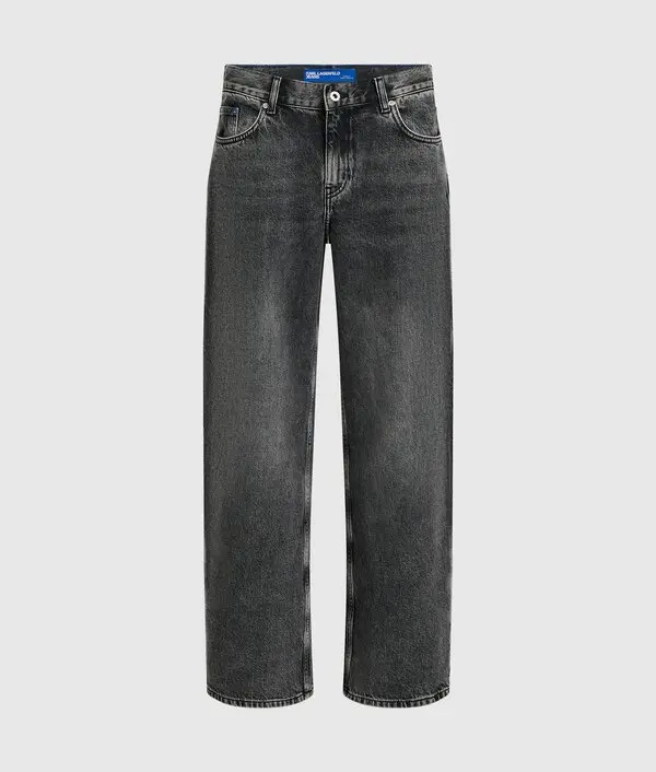 Karl Lagerfeld Transformable Low-rise Wide Jeans - Acid Dark Grey