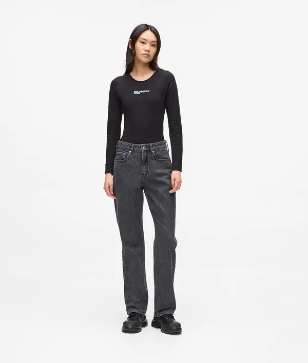 Karl Lagerfeld High-rise Straight Leg Jeans - Stone Black