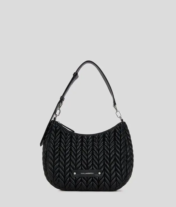 Karl Lagerfeld K/weave Hobo Bag - Black-nickel