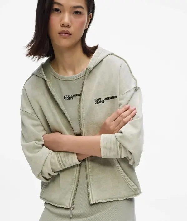 KL JEANS Jeans Washed Cotton Zip-up Hoodie
