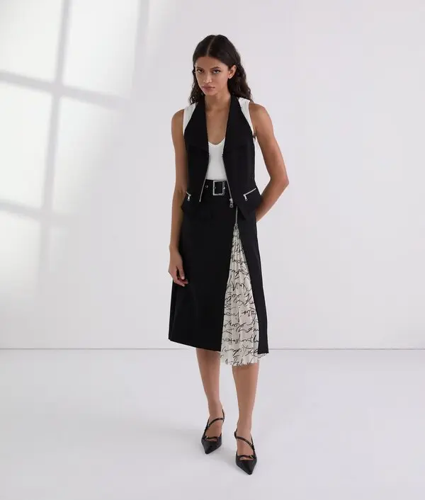 Karl Lagerfeld Halterneck Zip-front Waistcoat