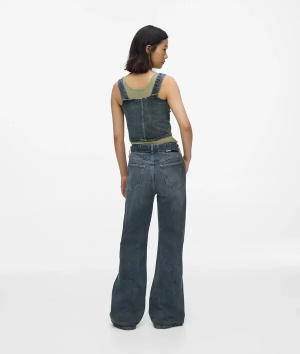 KL JEANS Belted High-rise Flared Jeans