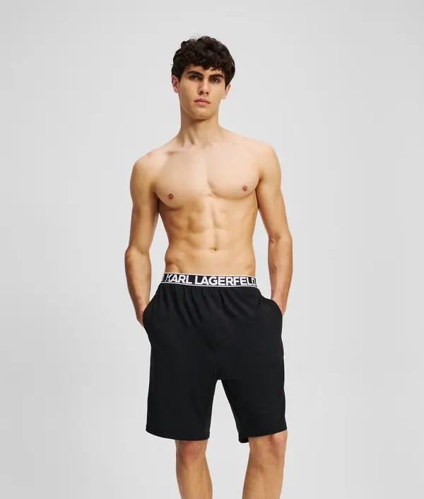Karl Lagerfeld Logo Waistband Pajama Shorts