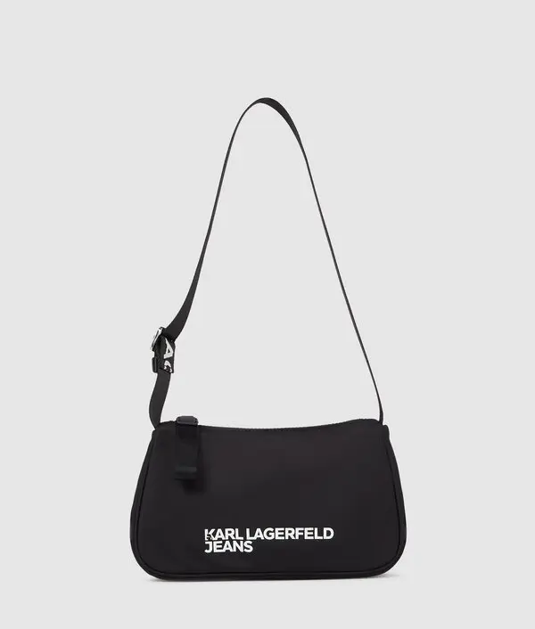 KL JEANS Jeans Logo Nylon Shoulder Bag - Black