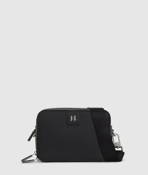 Karl Lagerfeld K/monogram Camera Bag In Smooth Leather - Black
