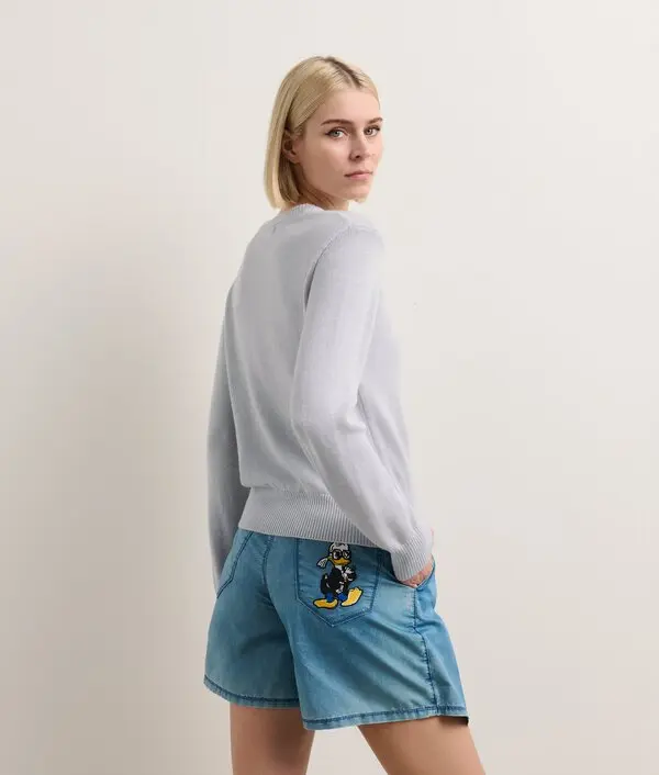 Karl Lagerfeld X Disney Donald Duck Embroidered Crewneck Sweater